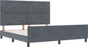 Postel s boxspringem s čelo Tmavě šedá 180 x 200 cm samet 3344892