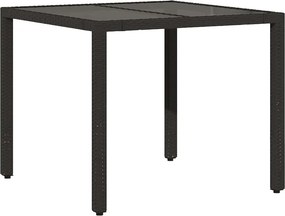 5dílný zahradní bistro set s poduškami černý polyratan 3276988