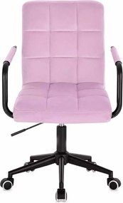 LuxuryForm DESIGN Otočná židle VERONA BLACK VELUR na černé podstavě s kolečky - levandule