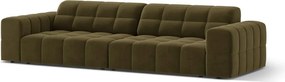 Khaki sametová pohovka 252 cm Chicago – Cosmopolitan Design