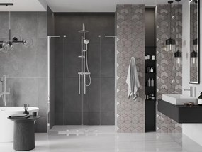 Mexen Velar L Duo, posuvné sprchové dveře do otvoru 160 cm, 8mm čiré sklo, chromová, 871-160-003-02-01