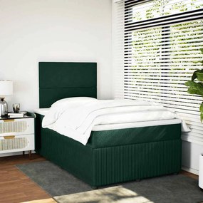Box spring postel s matrací tmavě zelená 120 x 200 cm samet 3294607