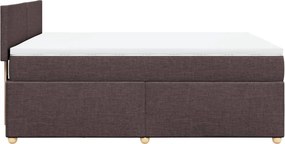 Box spring postel s matrací tmavě hnědá 160x200 cm textil 3289027