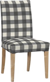 Potah na židli IKEA  Henriksdal, krátký barva šedá látka vzorované