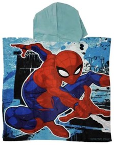 Dětské pončo SPIDER MAN modrý 55x110cm Setino