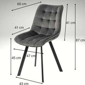 Vikio Jídelní set pro 4 osoby 160x90 cm dub noha X šedá židle VJS236-4S-S