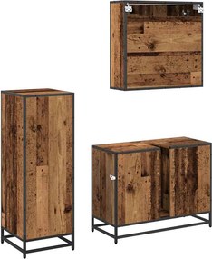 Sada koupelnového nábytku 3 ks Staré dřevo 80 x 33 x 60 cm 3402494