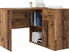 Rohový psací stůl se zásuvkou Staré dřevo 102 x 88 x 75 cm 3337279