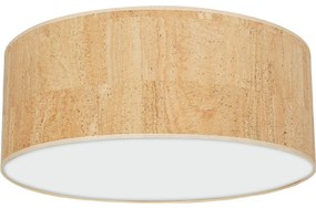 Stropní svítidlo Cork Round, 1x korkové stínítko, (bílé plexisklo), (fi 50cm)