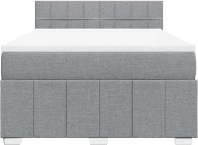 Box spring postel s matrací světle šedá 140 x 200 cm textil 3289391