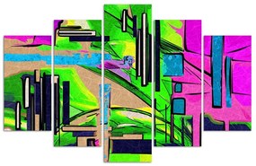 Gario Obraz na plátně Abstraktní krajina - 5 dílný Rozměry: 100 x 70 cm