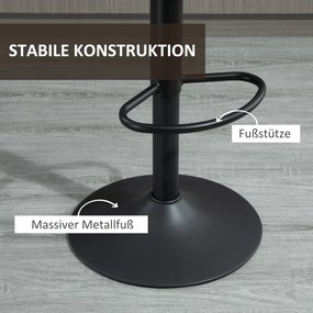 HOMCOM sada 2 barových židlí kuchyňská židle výškově nastavitelná s podnožkami otočná židle hnědá polyester 43 x 46 5 x 89-110 cm pro bar kuchyň | Ao…