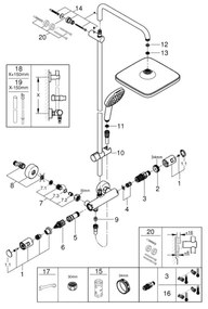 GROHE 266962431 - Sprchový systém VITALIO COMFORT 250 250 × 250 mm černá