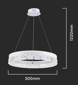 LED Solution Bílé závěsné LED svítidlo kulaté designové 50cm 25W