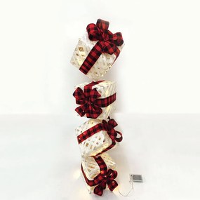 ACA DECOR Závěsné vánoční LED kartonové dárky 3xAA