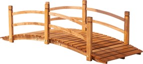 Outsunny dřevěný most s obloukem a zábradlím 185x72x58 cm pro zahradní dekoraci s nosností 200 kg | Aosom
