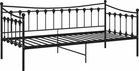 Rám pohovky i postele bez matrace černý kovový 90 x 200 cm 324755