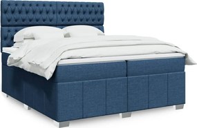 Box spring postel s matrací modrá 200x200 cm textil 3291788