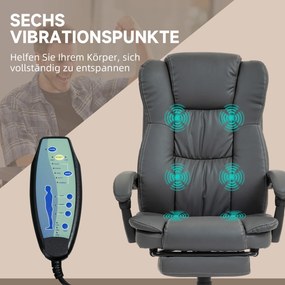 Kancelářská židle Vinsetto manažerská židle otočná židle zvedací s opěrkou hlavy ergonomická židle vibrační kancelářská židle s funkcí polohování mas…