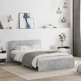 Rám postele s čelem a LED osvětlením betonově šedý 120 x 190 cm 3207640