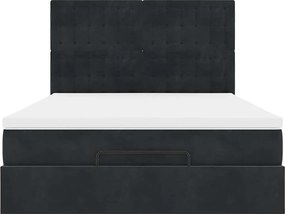 Osmanský rám postele s matracemi černá 140x190cm samet 3313615