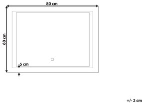 Obdélníkové LED zrcadlo 80 x 60 cm EYRE Beliani