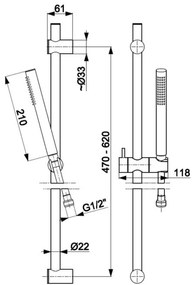 KFA Armatura 841-363-81 - Sprchová sada MOZA nerez/matná černá
