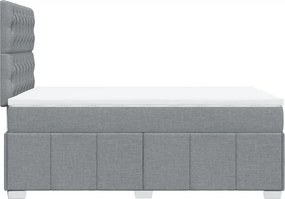 Box spring postel s matrací světle šedá 120x190 cm textil 3291614