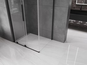 Mexen Velar L, sprchový kout s posuvnými dveřmi 110 x 80 cm, 8mm čiré sklo, černá matná, 871-110-080-03-70