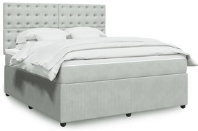 Box spring postel s matrací světle šedá 180x200 cm samet 3292418
