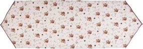 Béžový látkový běhoun s veverkami Tiny Squirrel - 50*160 cm