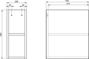 Sapho ODETTA 20 x 50 x 43,5 cm DT200-1111 skříňka spodní policová dub stříbrný