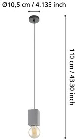 Eglo 43597 - Lustr na lanku PRESTWICK 1xE27/40W/230V