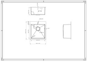 Gamma Gamma, 1-komorový nerezový dřez 450x500x210 mm, grafitová, GMA-S4550-BK