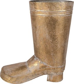 Dekorativní květináč ve tvaru boty – Zlatá antik elegance - 30*15*37 cm