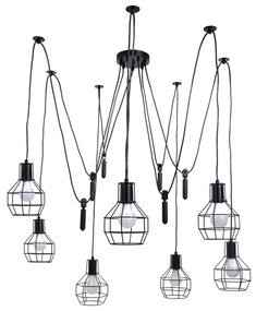 Závěsné svítidlo H85 industrial, klec 7 74196 - kov - Černá