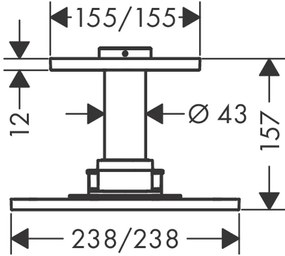 Axor - Horní sprcha 250/250 2jet s přívodem od stropu, chrom 35312000