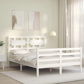 vidaXL Rám postele s čelem 120 x 200 cm masivní dřevo [3194437] Barva: Černá