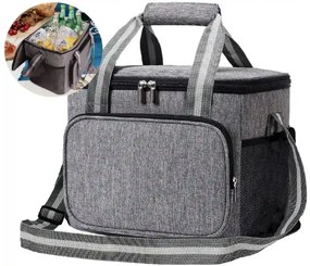 Camerazar Termoobal na jídlo LUNCH BOX, nepromokavá tkanina Oxford + EVA, 23 x 32 x 19 cm, černý