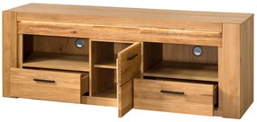 Televizní stolek Velvet II 25 161 cm z masivu s LED osvětlením dub přírodní