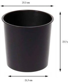 PLASTOVÝ KVĚTINÁČ STRIPPED ECO 42X25 CM ANTRACITOVÁ