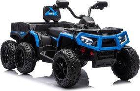 LEAN CARS Čtyřkolka na baterie ATV 6 kol s přívěsem JC606 24V 4x4 modrá
