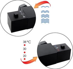 Sprchová nástěnná termostatická baterie THERMO s připojením na sprchu - černá