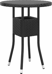 3dílný zahradní bistro set polyratan černý 3058544