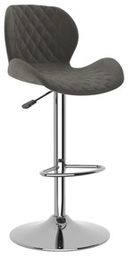 Barové stoličky 2 ks tmavě šedé samet - Default Title