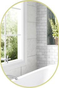 HOMCOM Oválné zrcadlo do koupelny 60x90 cm se zlatým hliníkovým rámem - Dekorativní nástěnné zrcadlo pro obývací pokoj, předsíň a chodbu | Aosom