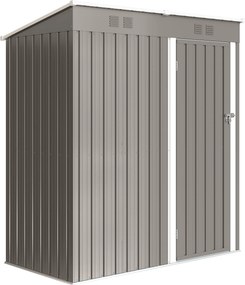 Outsunny Kovový domek na nářadí 1,37 m², uzamykatelný kůlna na nářadí s ventilací Sedlová střecha Rukavice, 163 x 90 x 179 cm