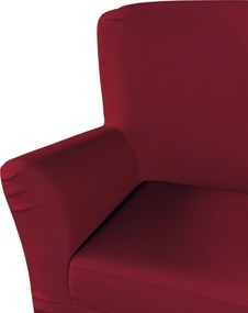 Potah na křeslo Tomelilla vysoké provedení, se záložkami barva červená látka pletený vzor