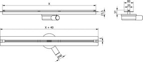 Mexen Flat Super Slim, super tenký odtokový žlab s 360° rotačním sifonem 150 cm, nerez, 1051150