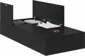 Rám postele s úložným prostorem Černý dub 100 x 200 cm 3335350